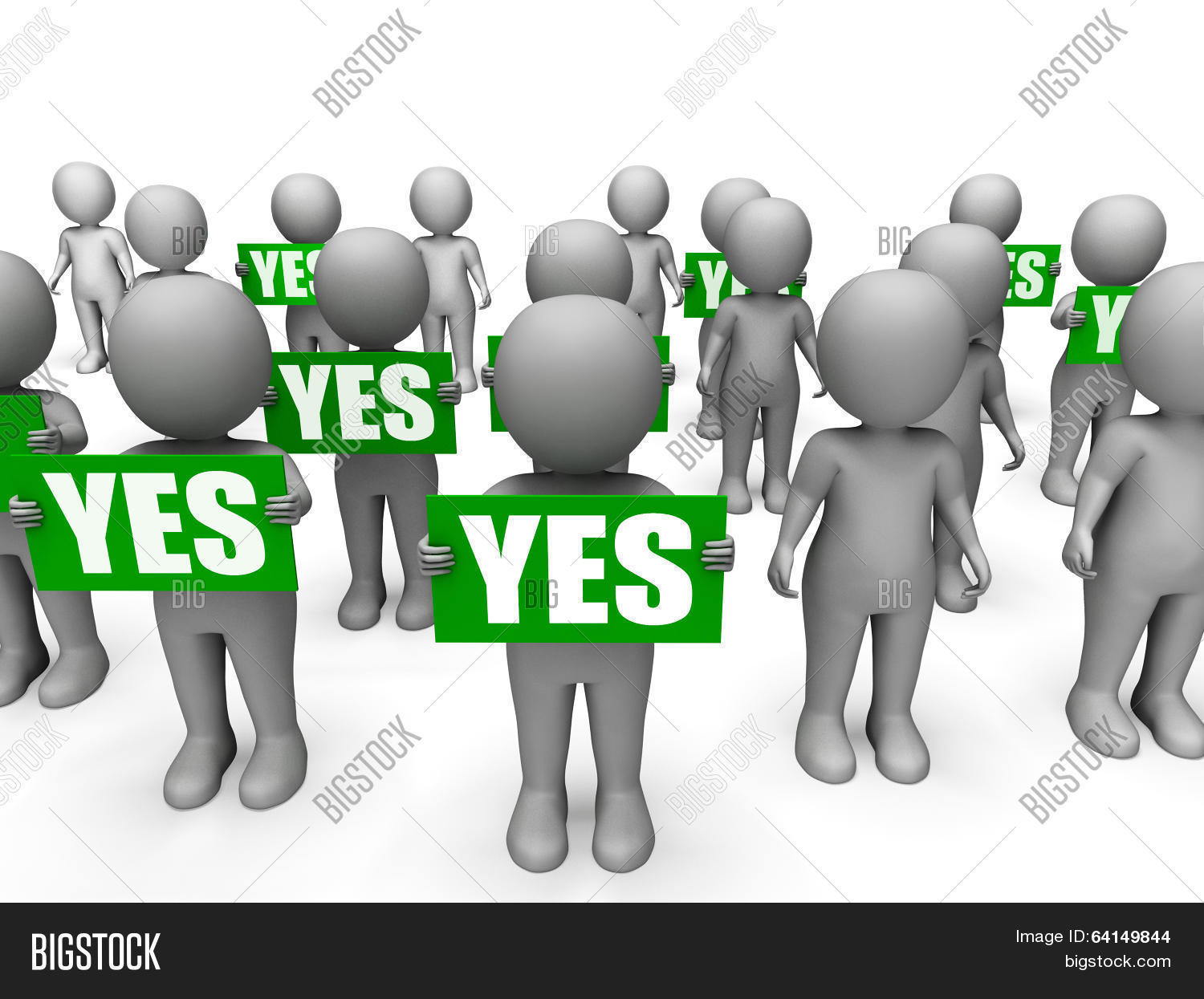 Characters Holding Yes Image & Photo (Free Trial) | Bigstock