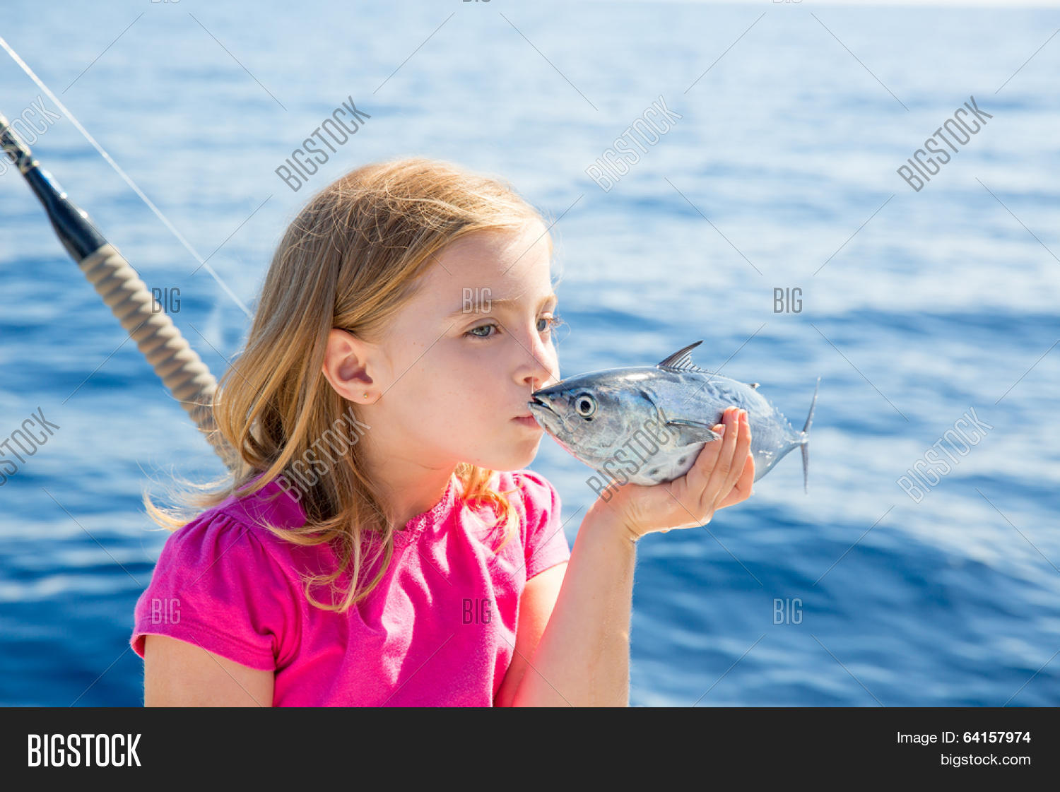 Blond Kid Girl Fishing Image & Photo (Free Trial) | Bigstock
