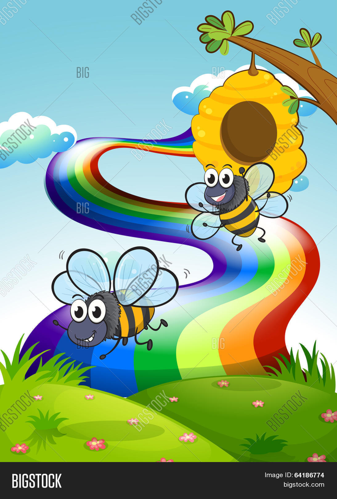 Illustration Two Bees Image & Photo (Free Trial) | Bigstock