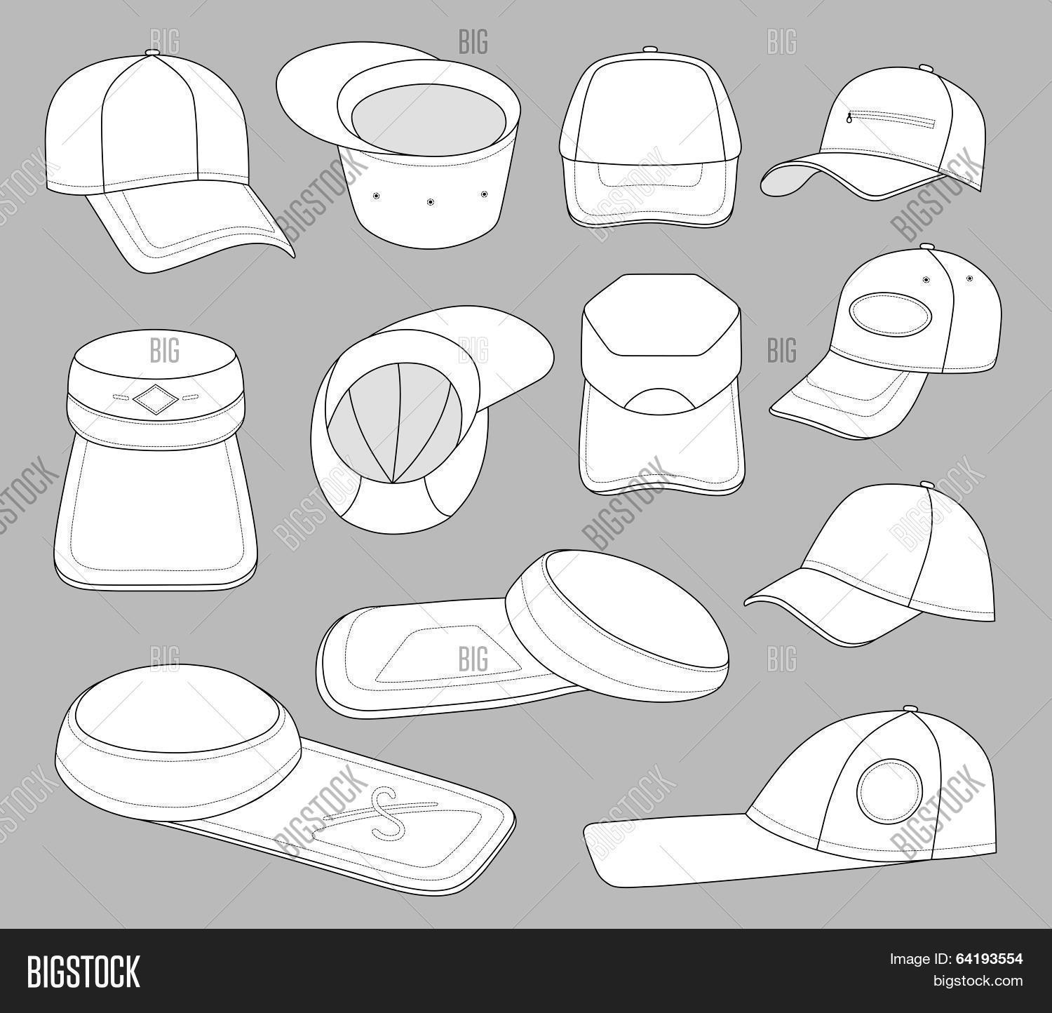 Cap Template Set Vector & Photo (Free Trial) | Bigstock