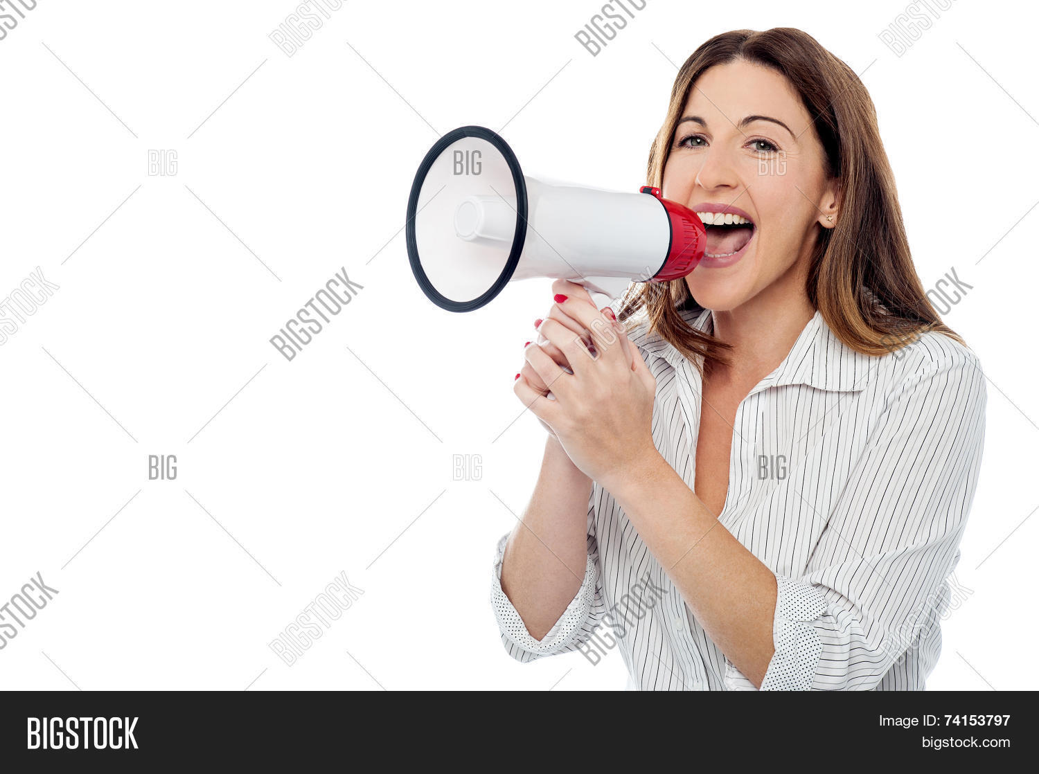Woman Loudspeaker Image & Photo (Free Trial) | Bigstock