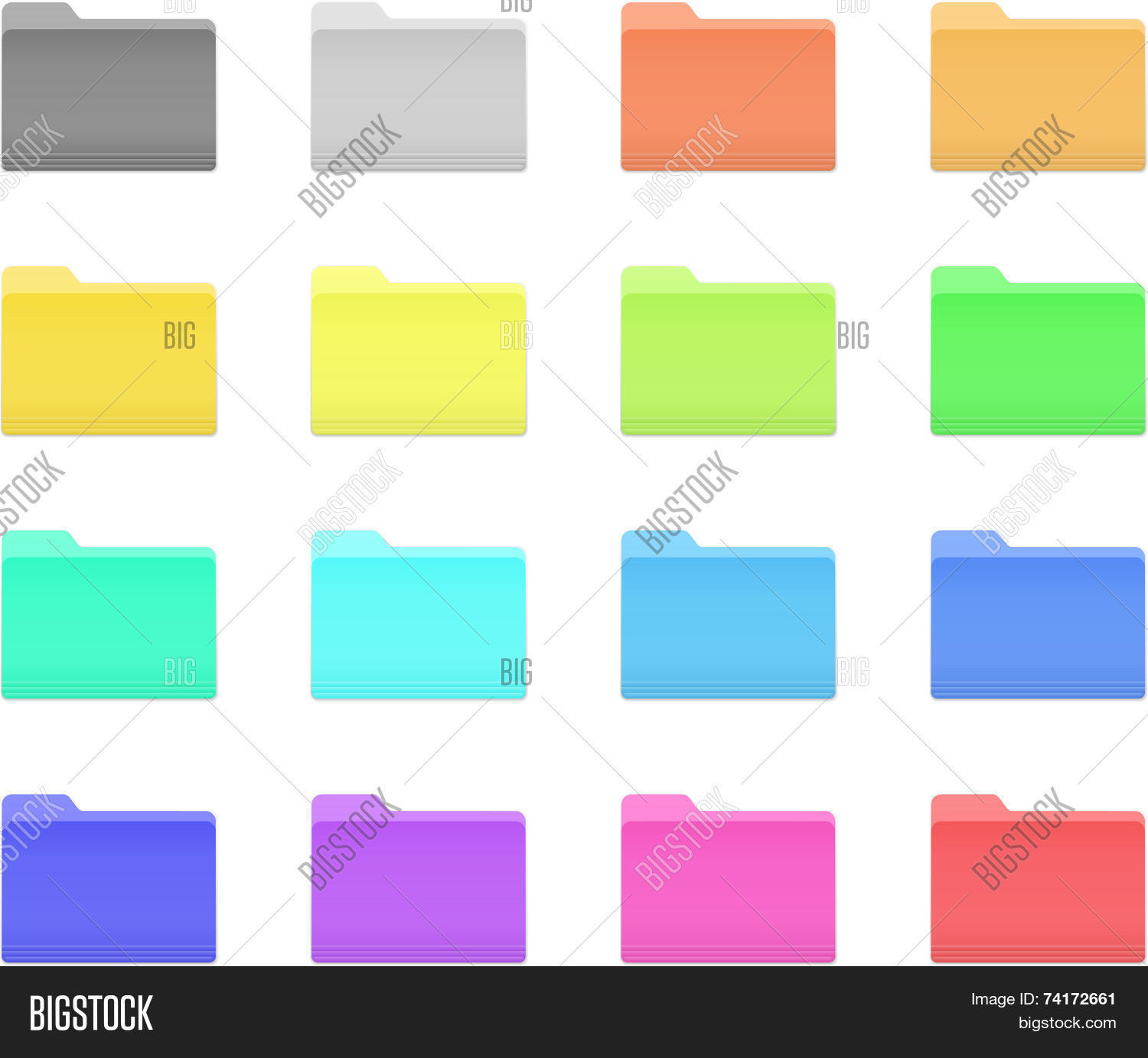 Colorful Folder Icons Vector & Photo (Free Trial) | Bigstock