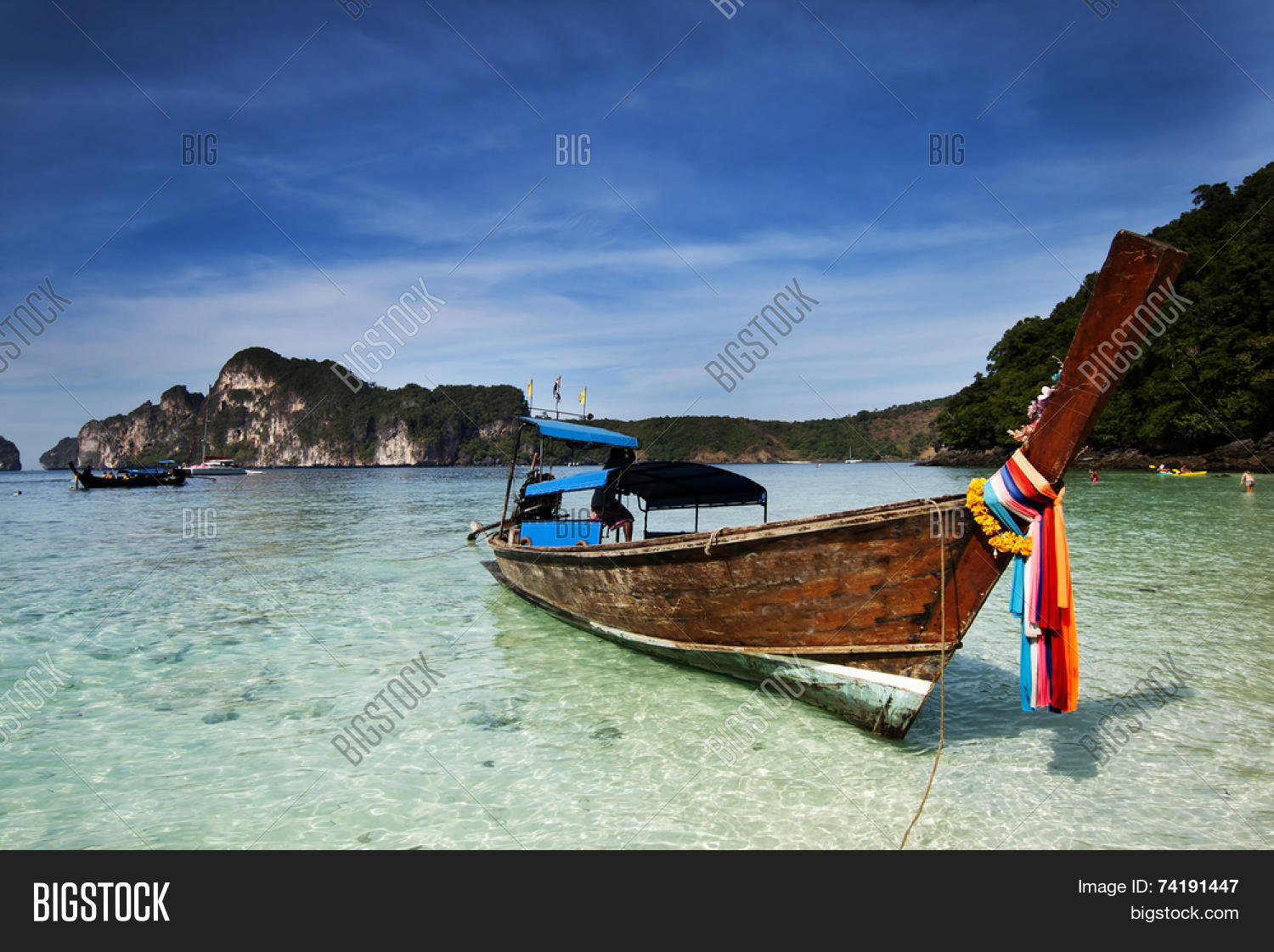 Adaman Sea Wooden Boat Image & Photo (Free Trial) | Bigstock