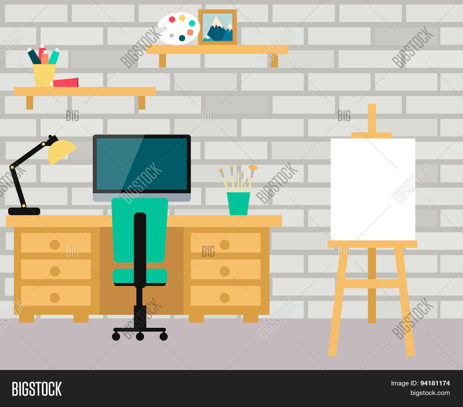 Workplace Artist. Vector & Photo (Free Trial) | Bigstock