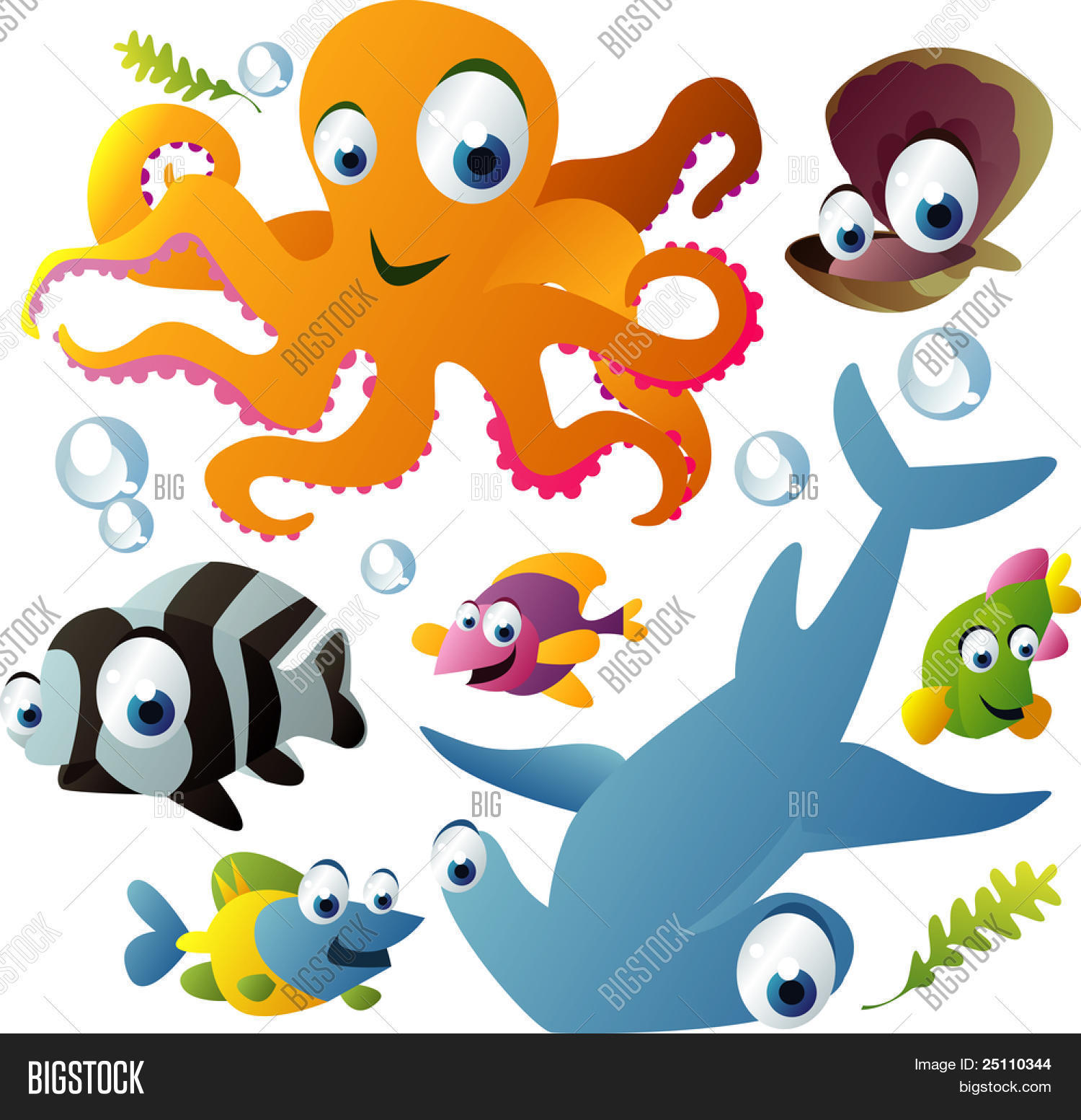 Vector Sea Animals Vector & Photo (Free Trial) | Bigstock