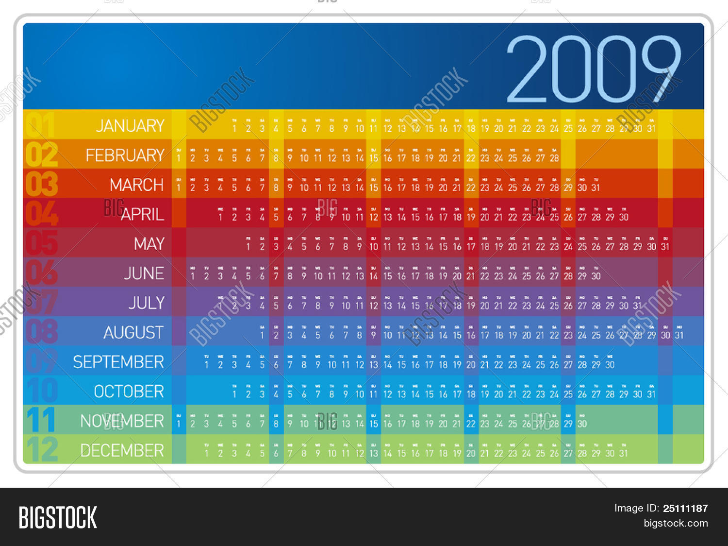 Colorful 2009 Vector & Photo (Free Trial) | Bigstock