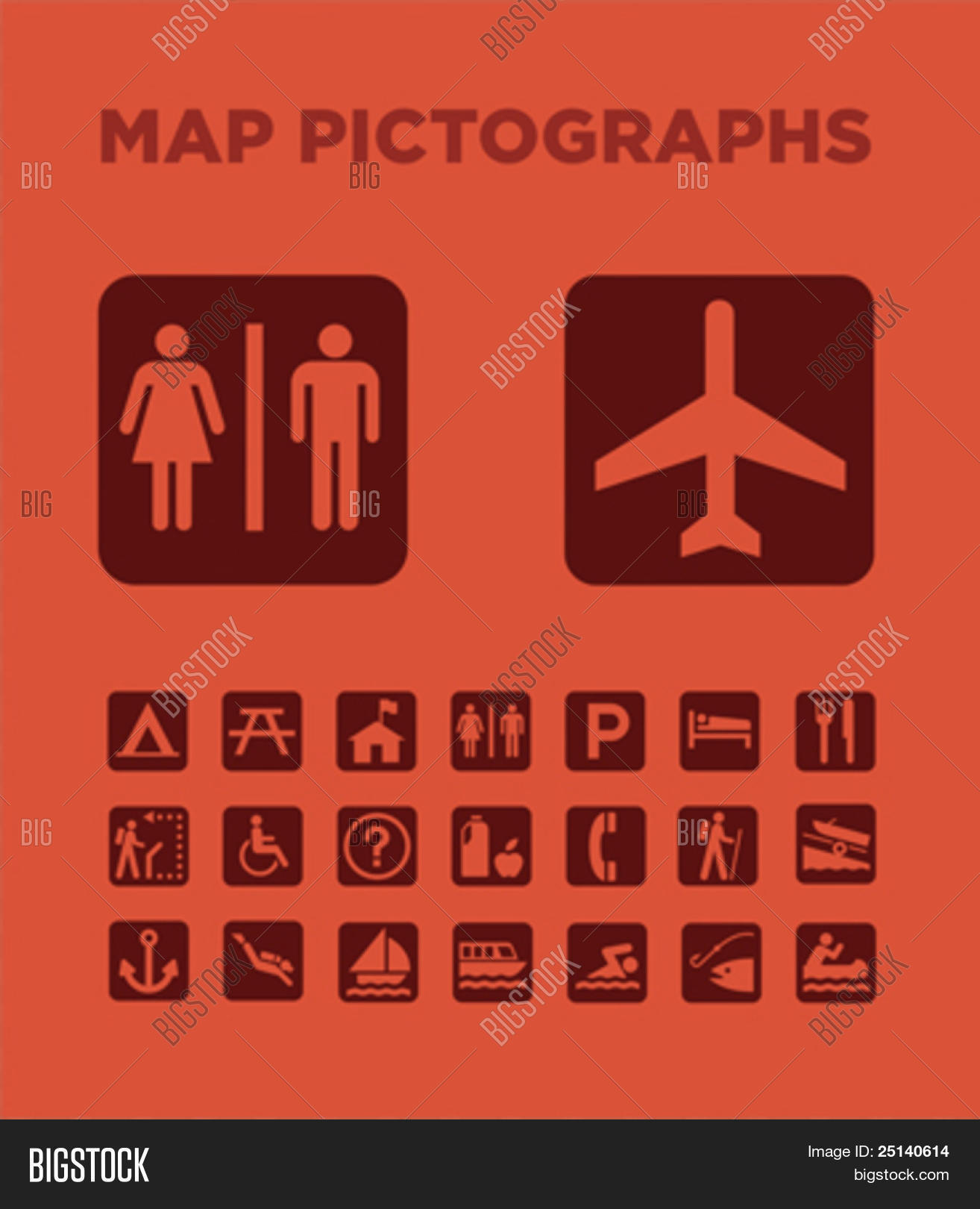 Map Pictographs Icons Vector & Photo (Free Trial) | Bigstock