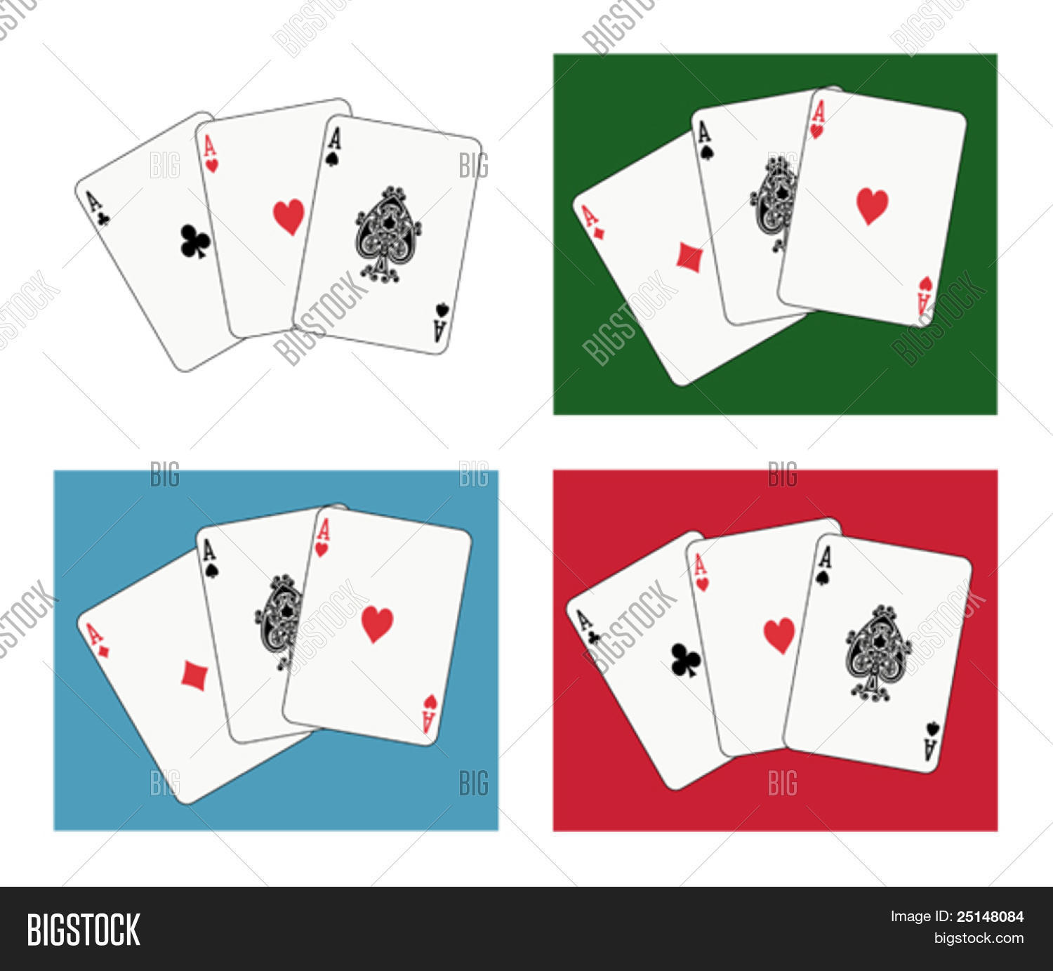 Aces Tris Four Vector & Photo (Free Trial) | Bigstock