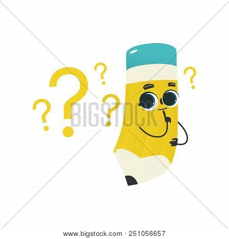 Flat Humanized Pencil Vector & Photo (Free Trial) | Bigstock