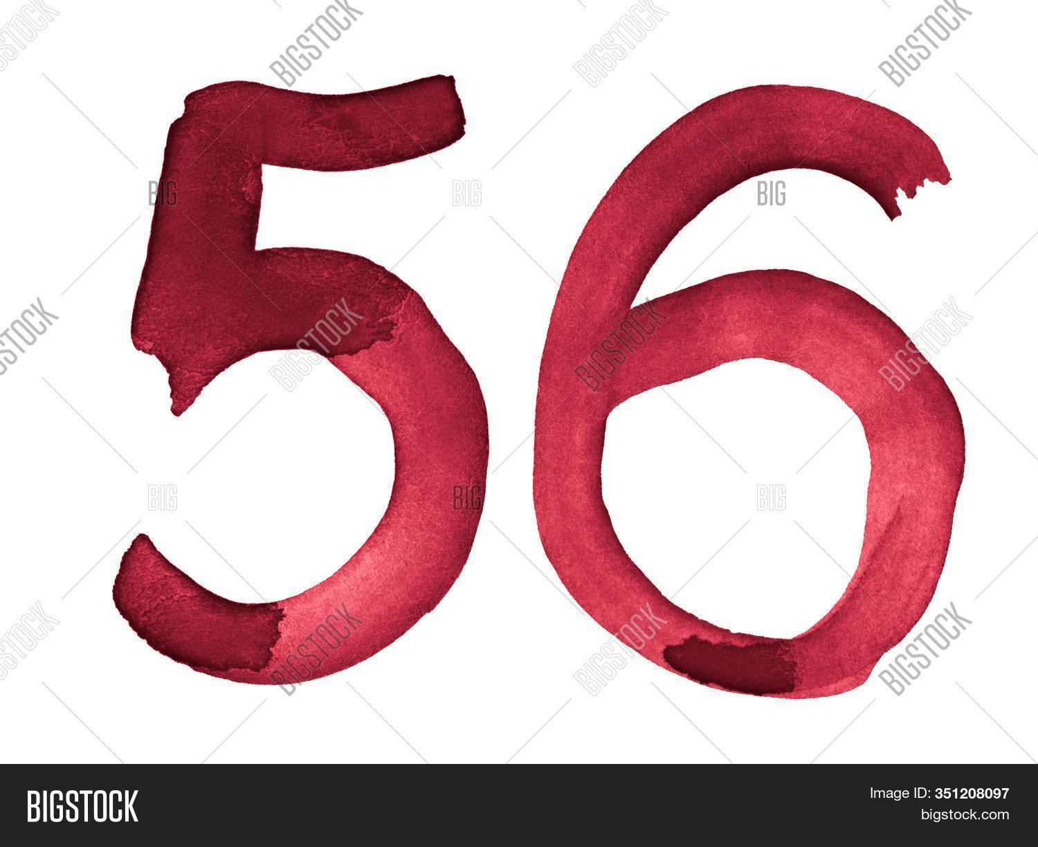 Watercolor Number 56, Image & Photo (Free Trial) | Bigstock