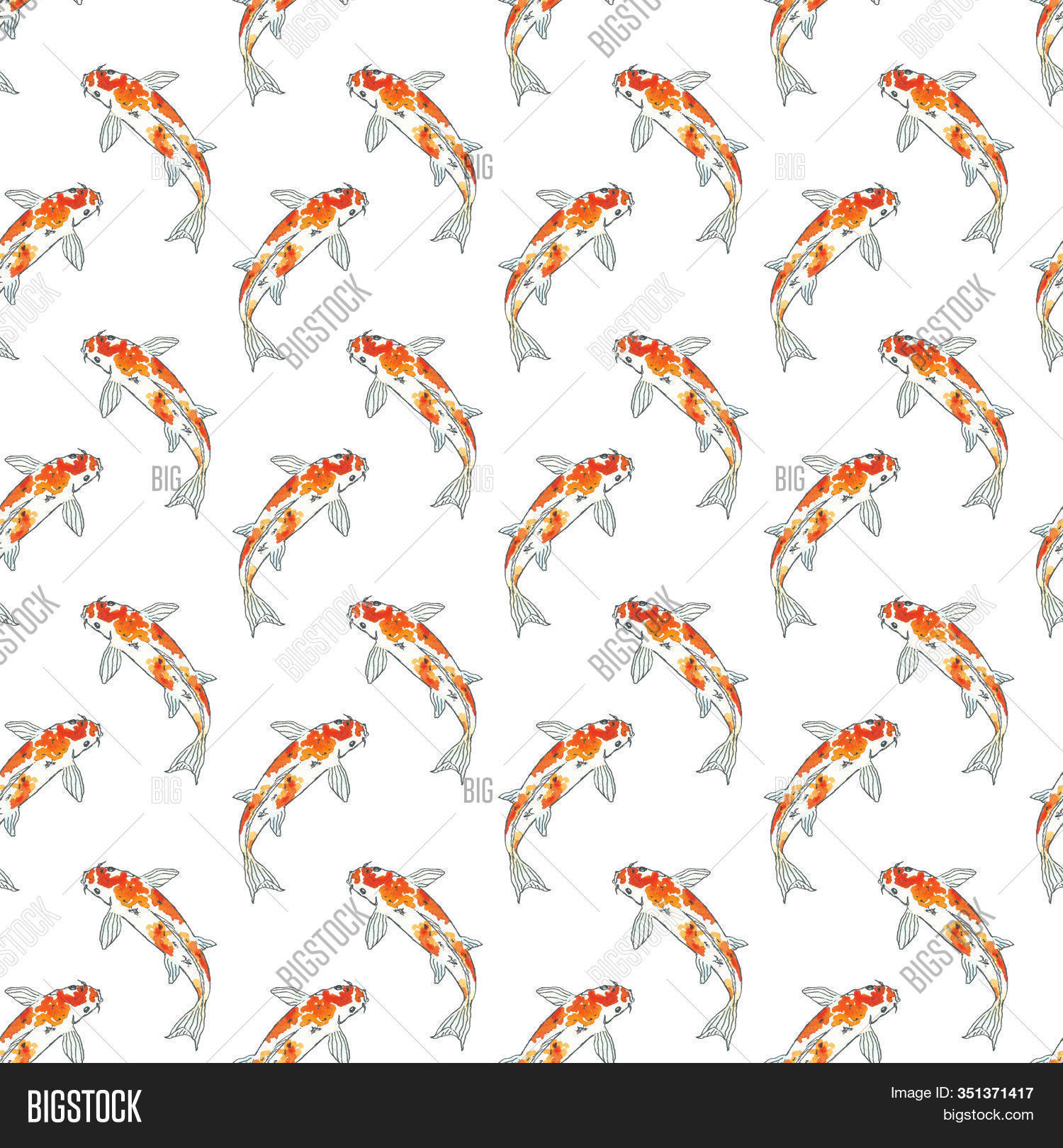 Seamless Pattern Koi Image & Photo (Free Trial) | Bigstock