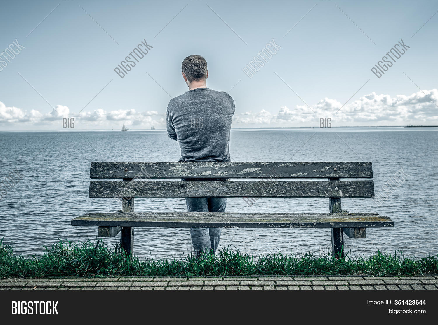 Man Stands By Bench By Image & Photo (Free Trial) | Bigstock