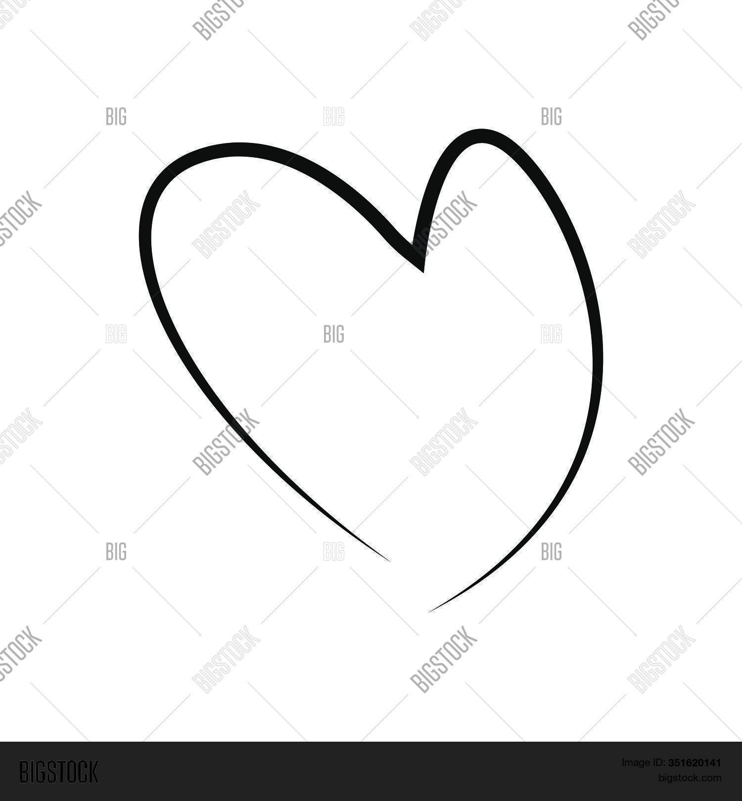 Vector Heart Outline Vector & Photo (Free Trial) | Bigstock