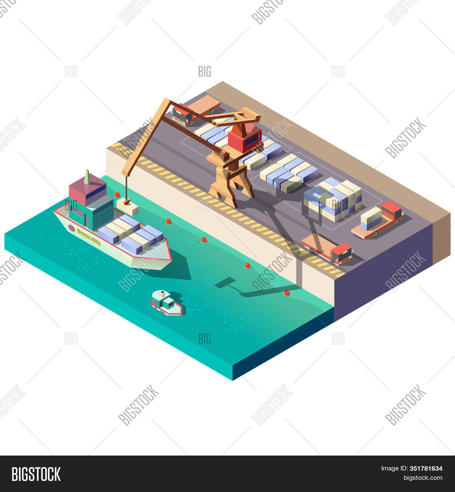 Sea Port Isometric Image & Photo (Free Trial) | Bigstock