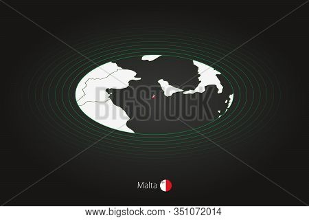 Malta Map Dark Color Vector & Photo (Free Trial) | Bigstock