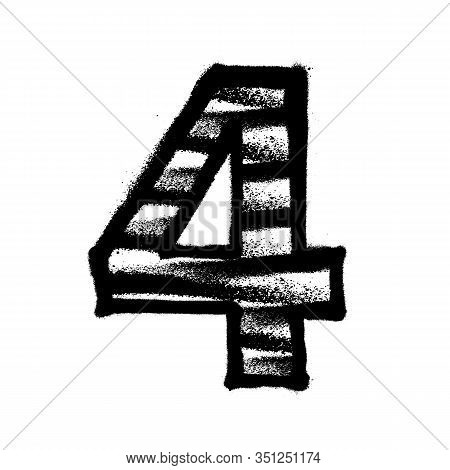 Digit 4. Graffiti Vector & Photo (Free Trial) | Bigstock