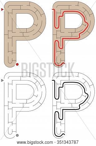 Easy Alphabet Maze Vector & Photo (Free Trial) | Bigstock