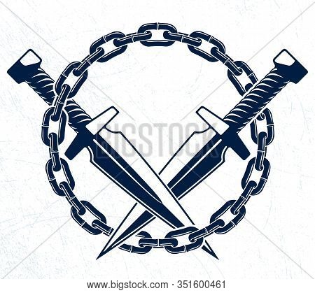 Dagger Knives Crossed Vector & Photo (Free Trial) | Bigstock
