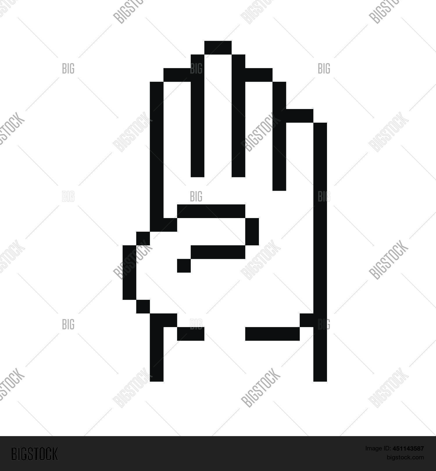 Pixel Art Hand Vector & Photo (Free Trial) | Bigstock