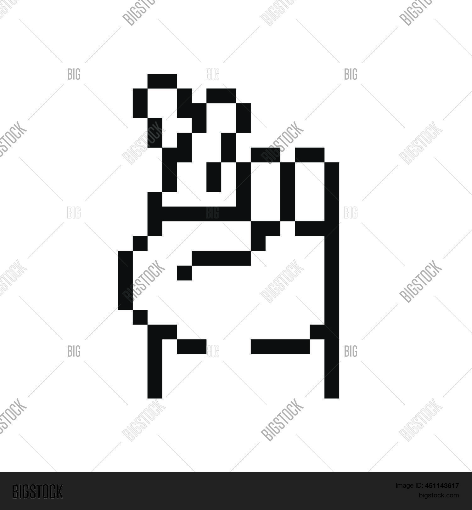 Pixel Art Hand Vector & Photo (Free Trial) | Bigstock