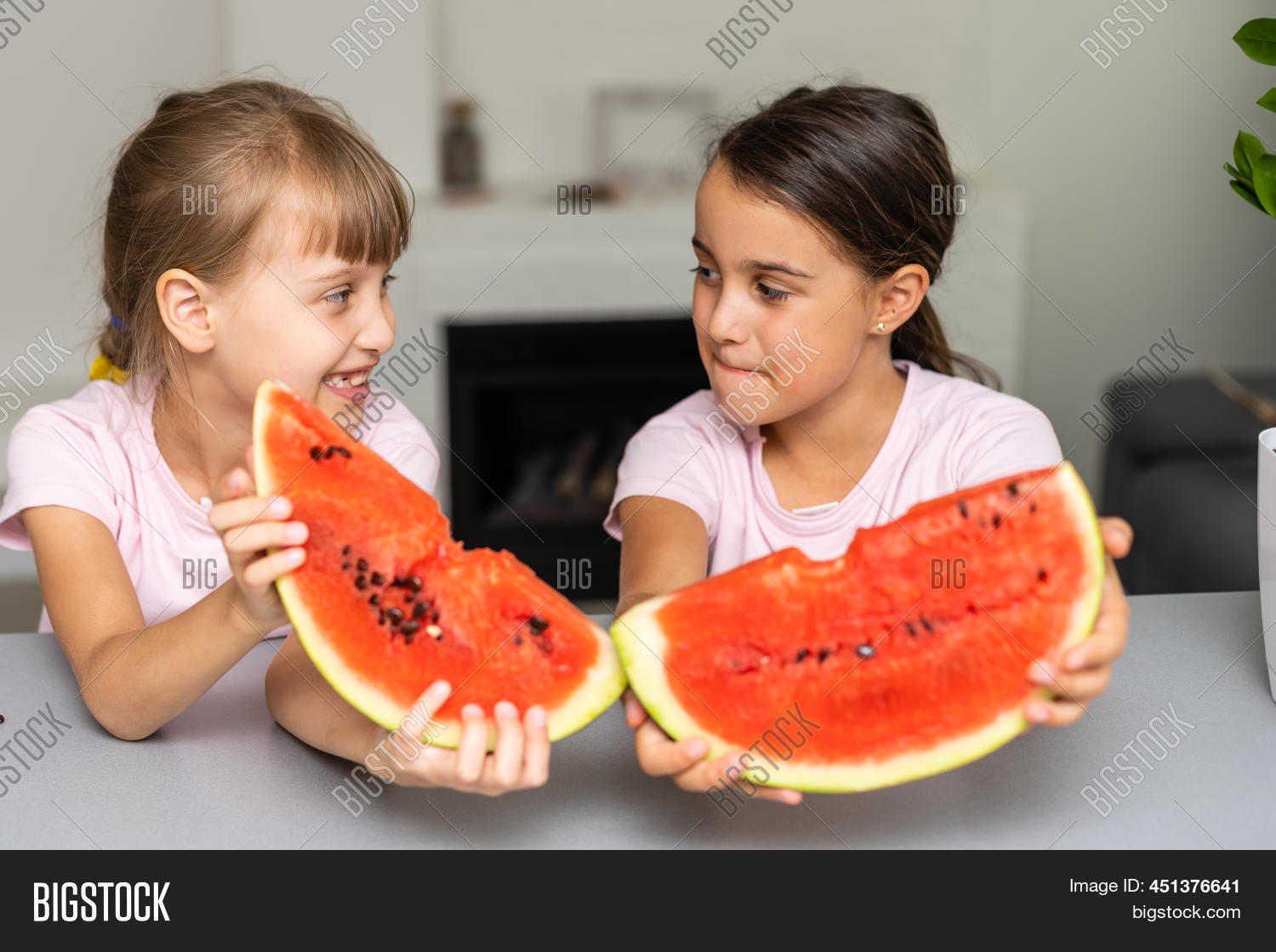 Two Kids Eating One Image & Photo (Free Trial) | Bigstock