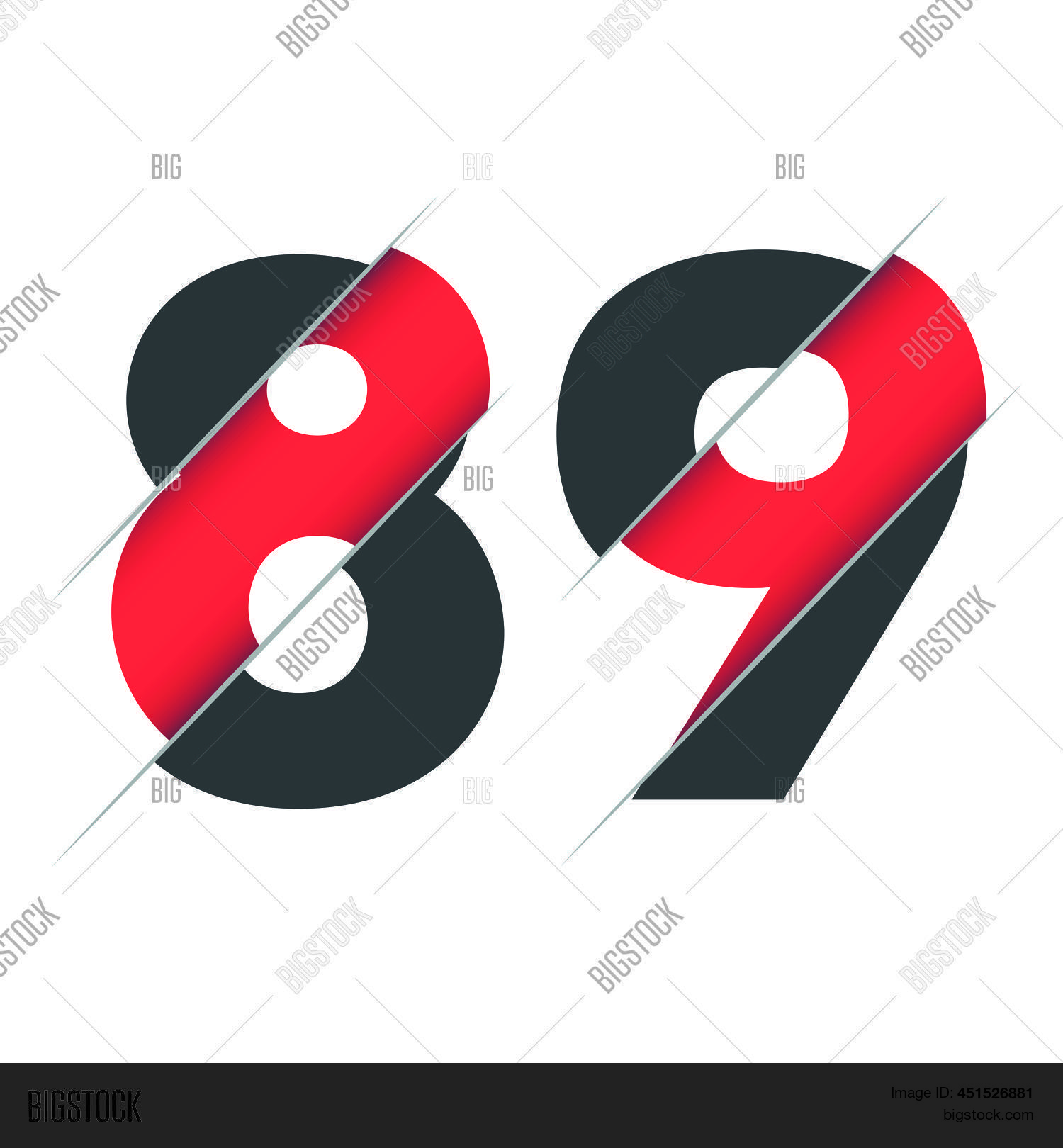 89 8 9 Number Logo Vector & Photo (Free Trial) | Bigstock