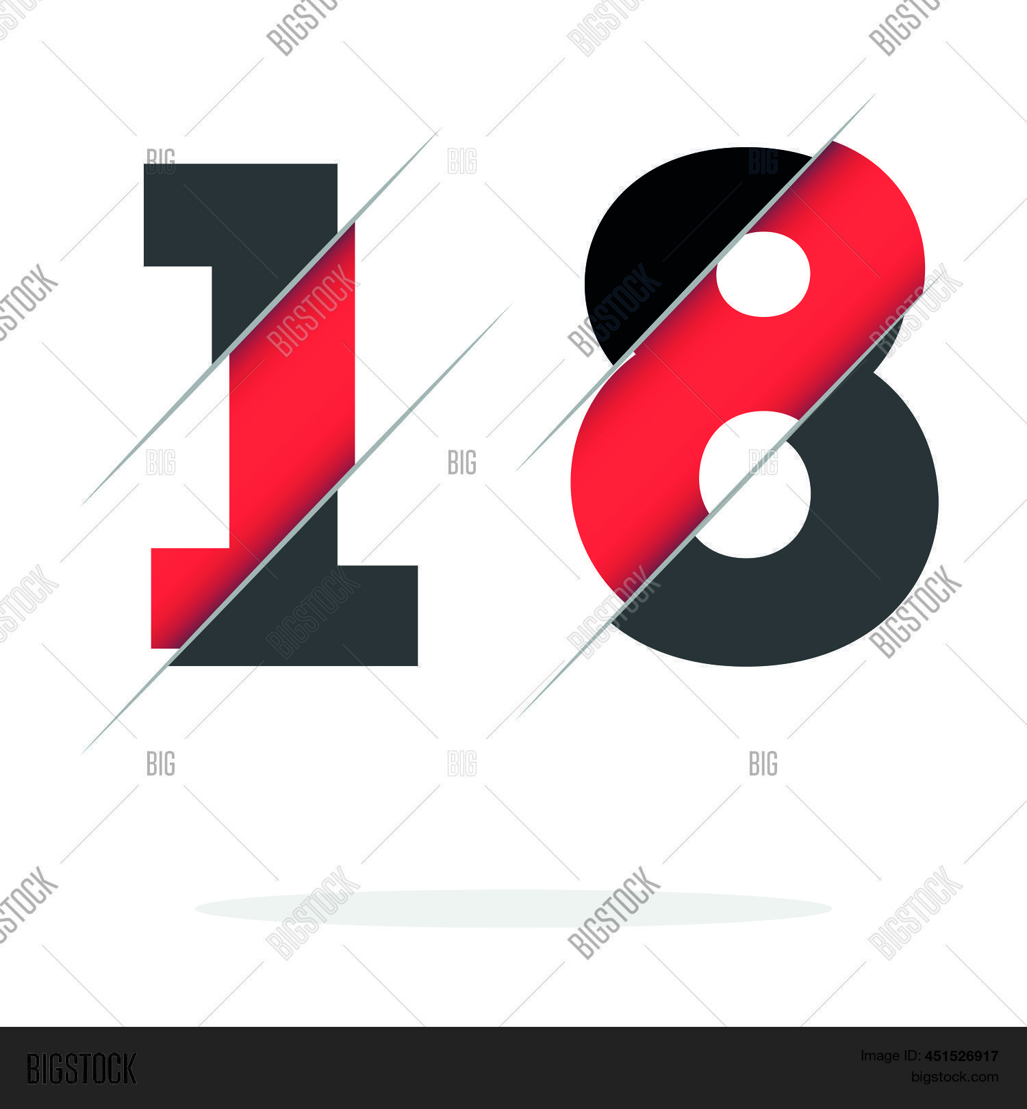 18 1 8 Number Logo Vector & Photo (Free Trial) | Bigstock