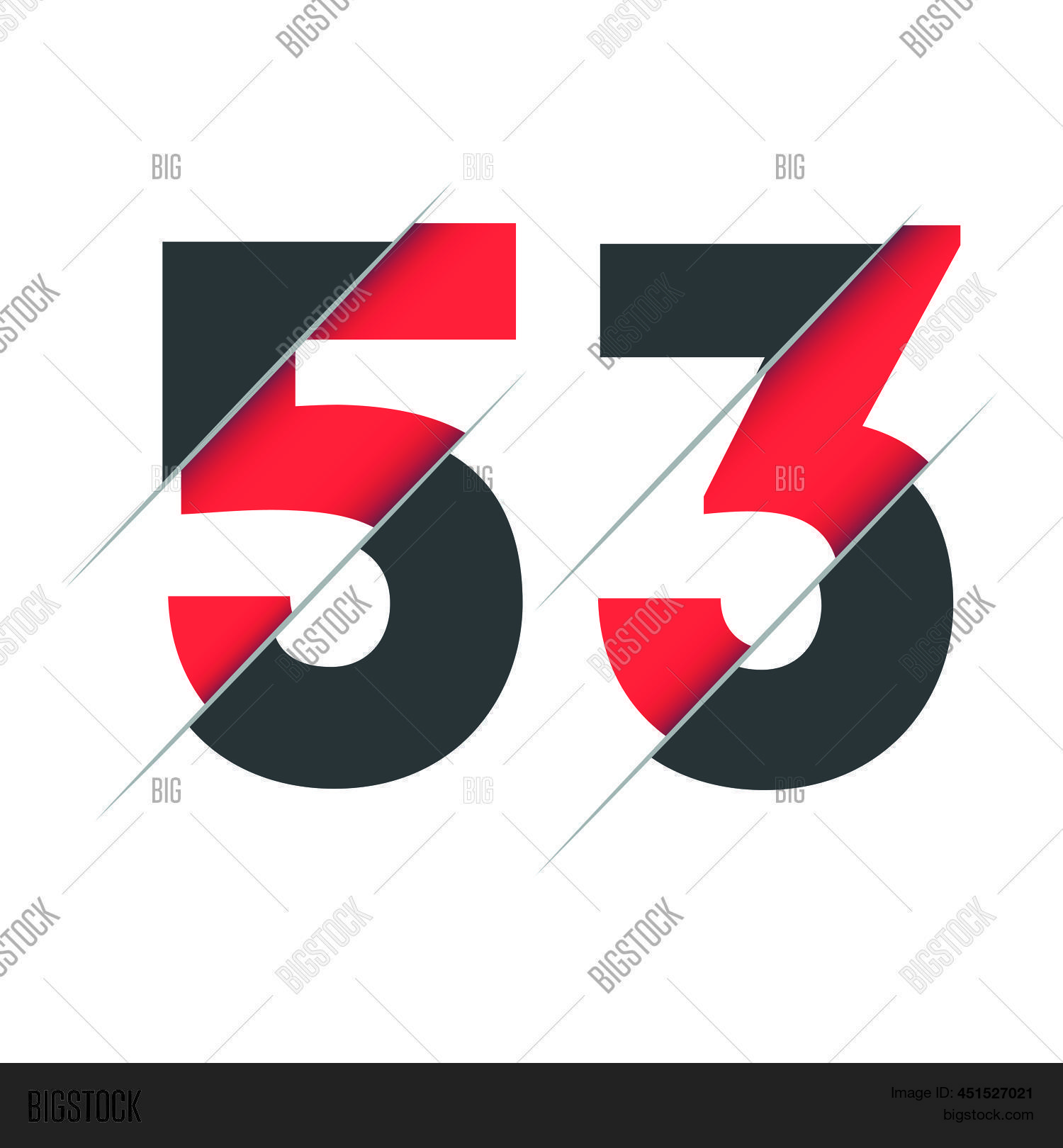 53 5 3 Number Logo Vector & Photo (Free Trial) | Bigstock