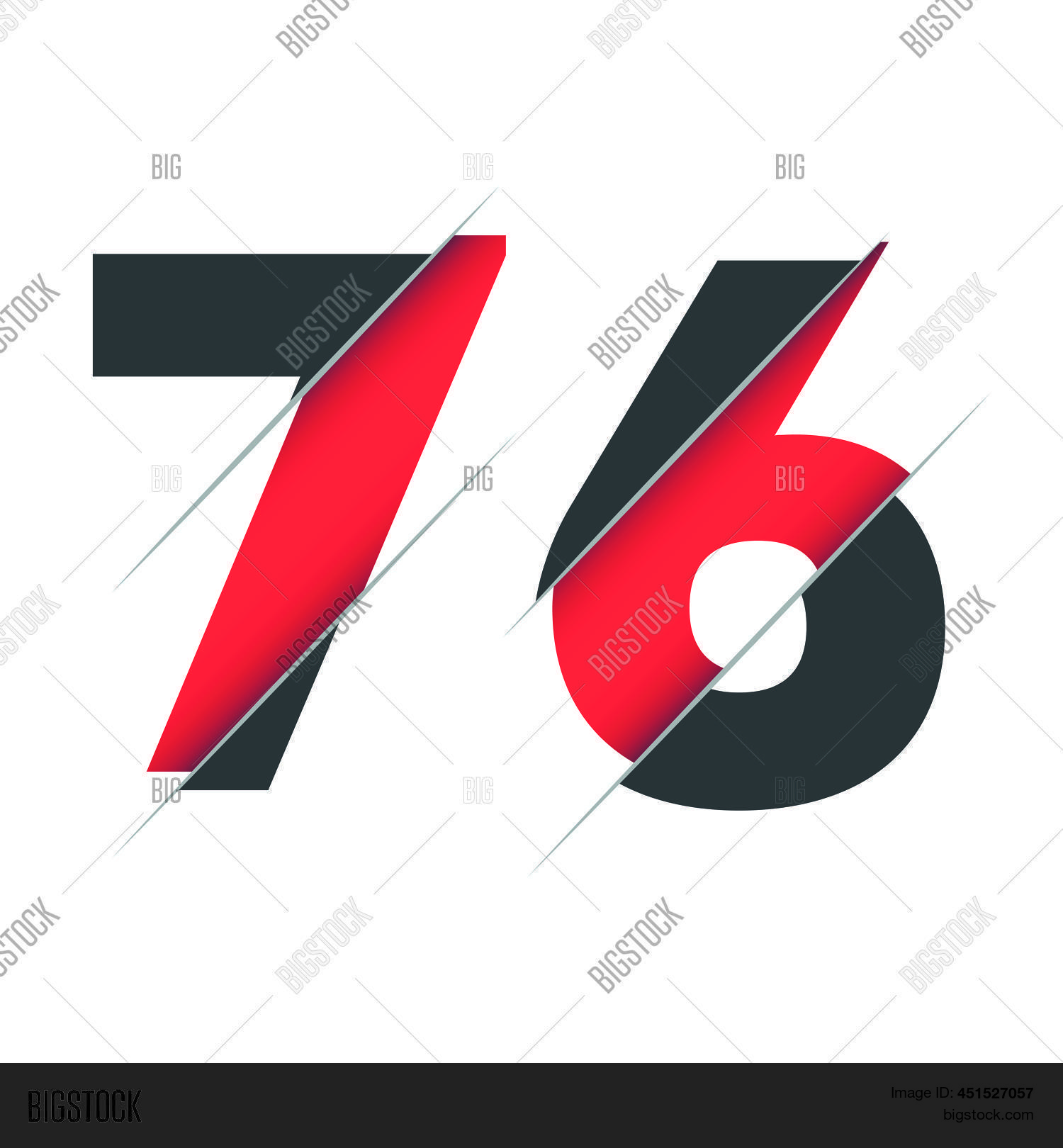 76 7 6 Number Logo Vector & Photo (Free Trial) | Bigstock