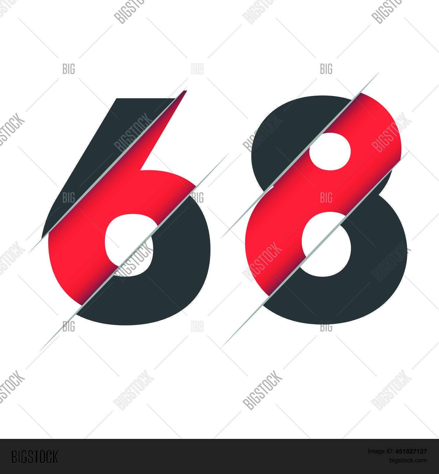 68 6 8 Number Logo Vector & Photo (Free Trial) | Bigstock
