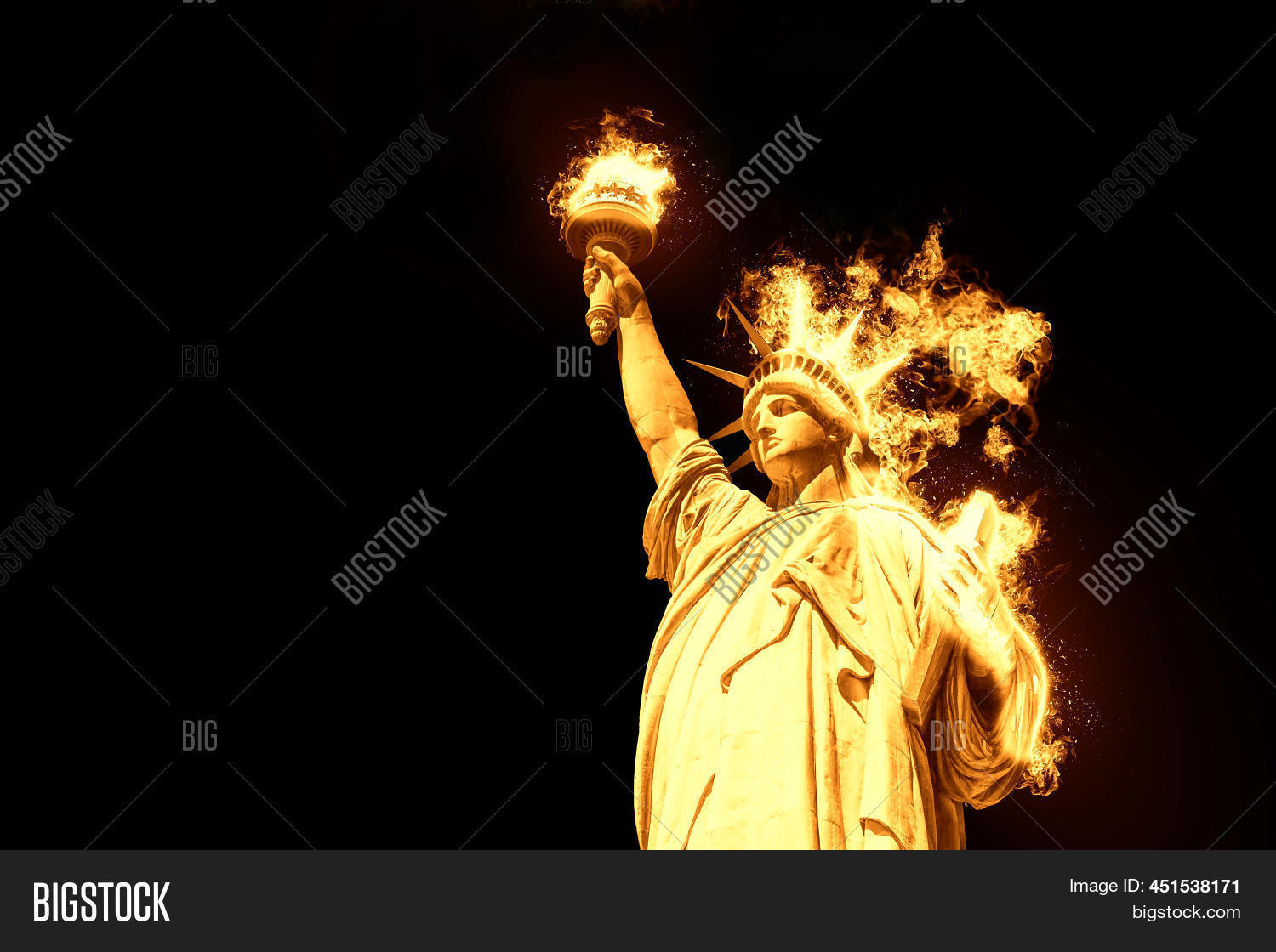 Statue Liberty Burning Image & Photo (Free Trial) | Bigstock