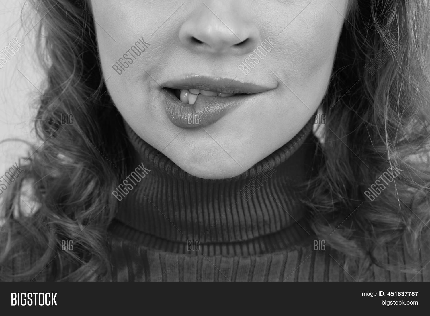 Biting Her Lip. Woman Image & Photo (Free Trial) | Bigstock