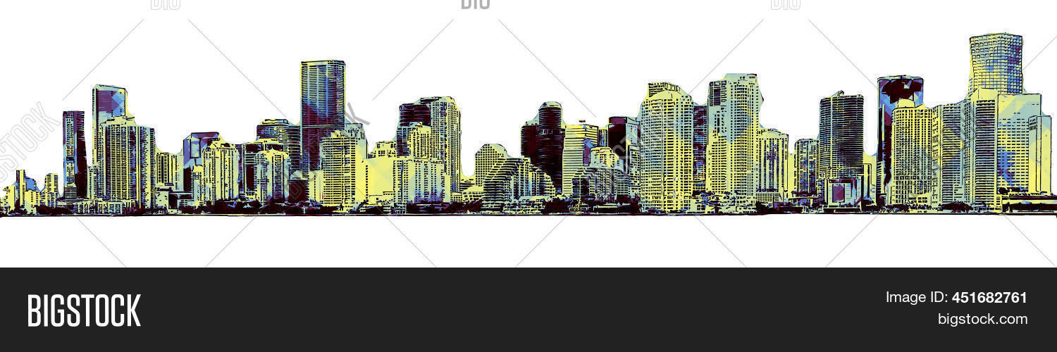 Pop Art Drawing Miami Image & Photo (Free Trial) | Bigstock