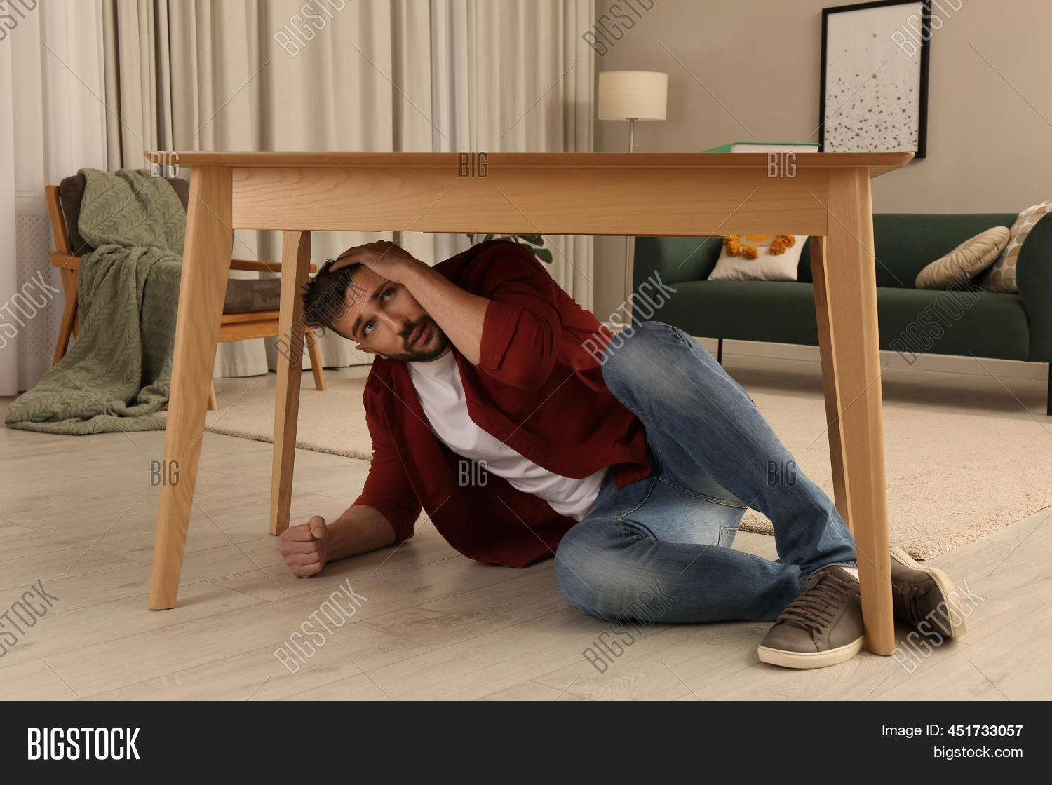 Scared Man Hiding Image & Photo (Free Trial) | Bigstock