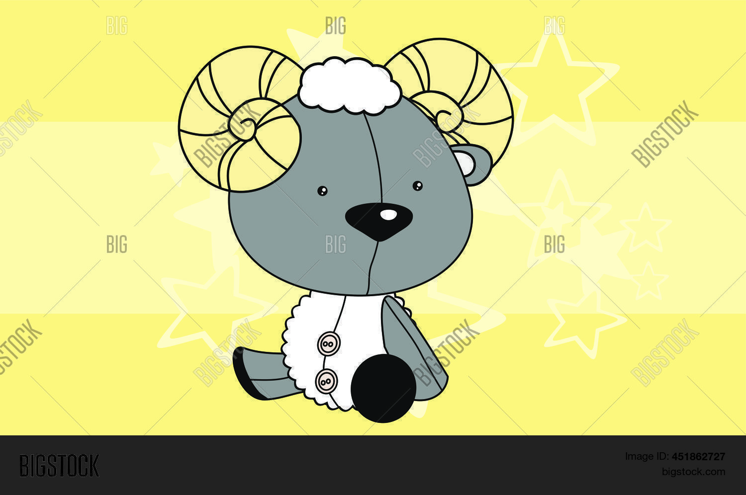 Cute Kawaii Plush Ram Vector & Photo (Free Trial) | Bigstock