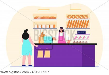 Girl Buying Bread Vector & Photo (Free Trial) | Bigstock