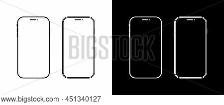 Phone Outline. Black Vector & Photo (Free Trial) | Bigstock
