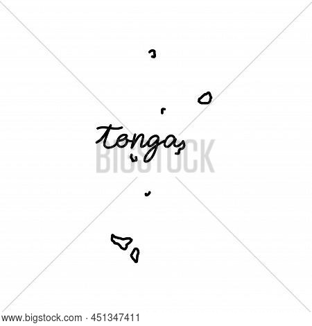 Tonga Outline Map Vector & Photo (Free Trial) | Bigstock