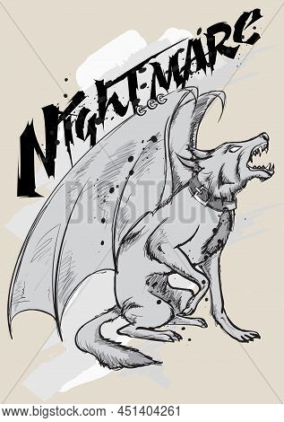 Mythical Winged Dog. Vector & Photo (Free Trial) | Bigstock