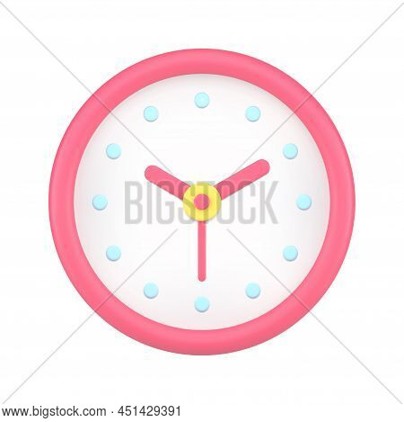Pink Circle Clock 3d Vector & Photo (Free Trial) | Bigstock