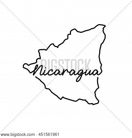 Nicaragua Outline Map Vector & Photo (Free Trial) | Bigstock