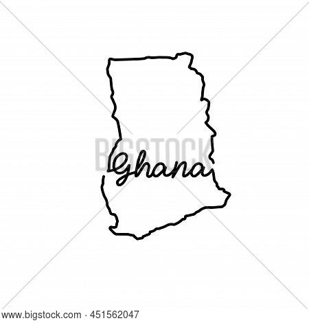 Ghana Outline Map Vector & Photo (Free Trial) | Bigstock