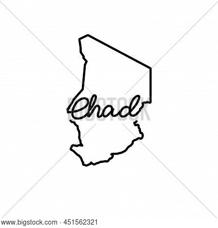 Chad Outline Map Vector & Photo (Free Trial) | Bigstock