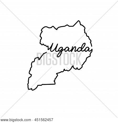 Uganda Outline Map Vector & Photo (Free Trial) | Bigstock