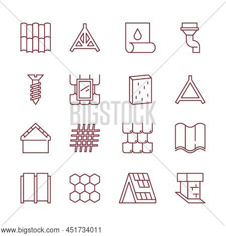 Roofing Icons. Vector & Photo (Free Trial) | Bigstock