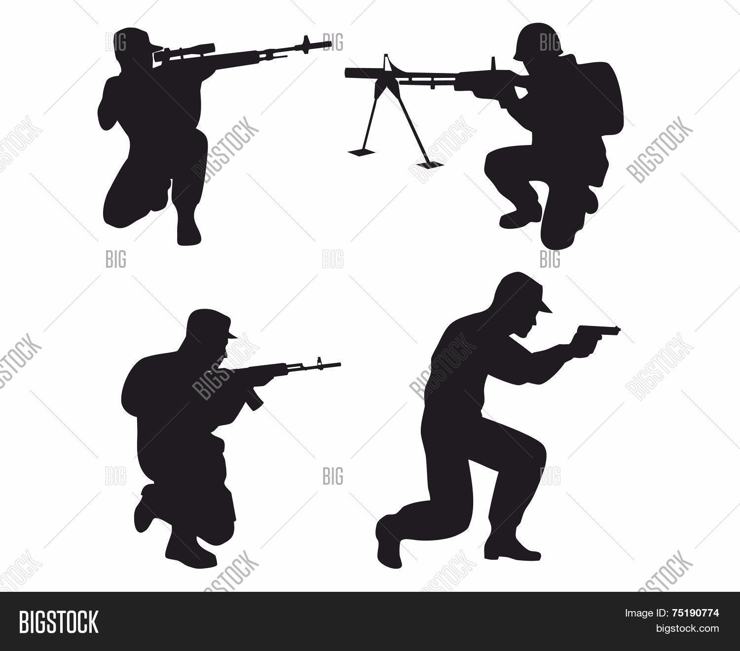 Four Soldiers Vector & Photo (Free Trial) | Bigstock