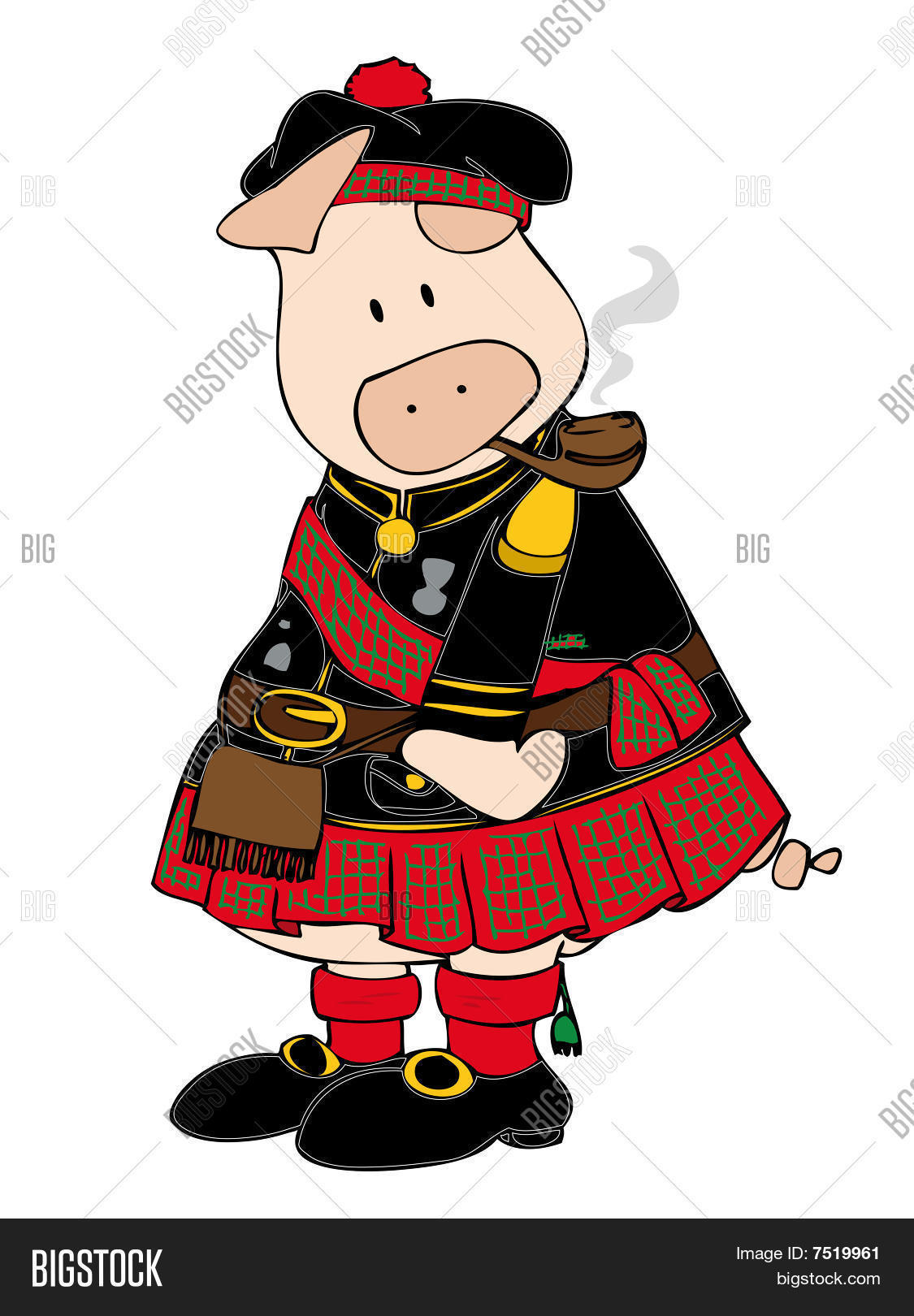 Scottish Pig Kilt Vector & Photo (Free Trial) | Bigstock