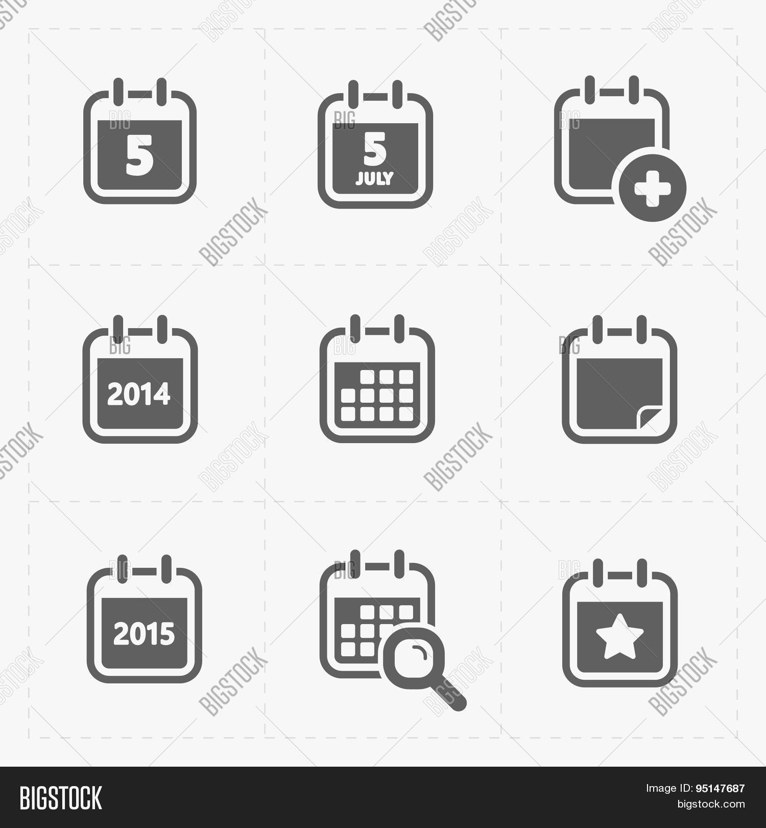 Vector Black Calendar Vector & Photo (Free Trial) | Bigstock