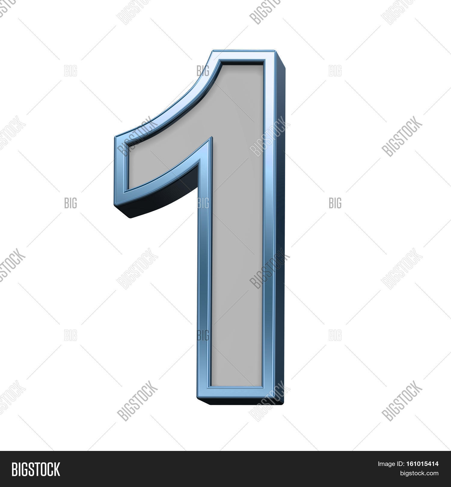 One Digit Gray Blue Image & Photo (Free Trial) | Bigstock