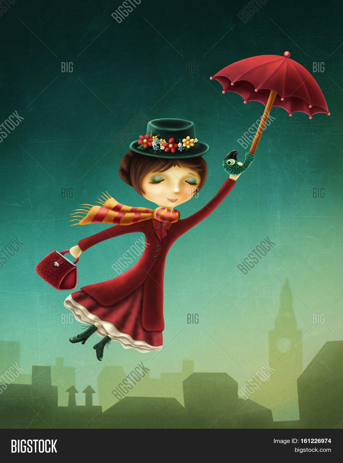 Woman Flying Umbrella Image & Photo (Free Trial) | Bigstock